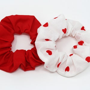 Heart Hair Scrunchie Set, Love Scrunchy Set, Heart Hair Ties,valentines ...