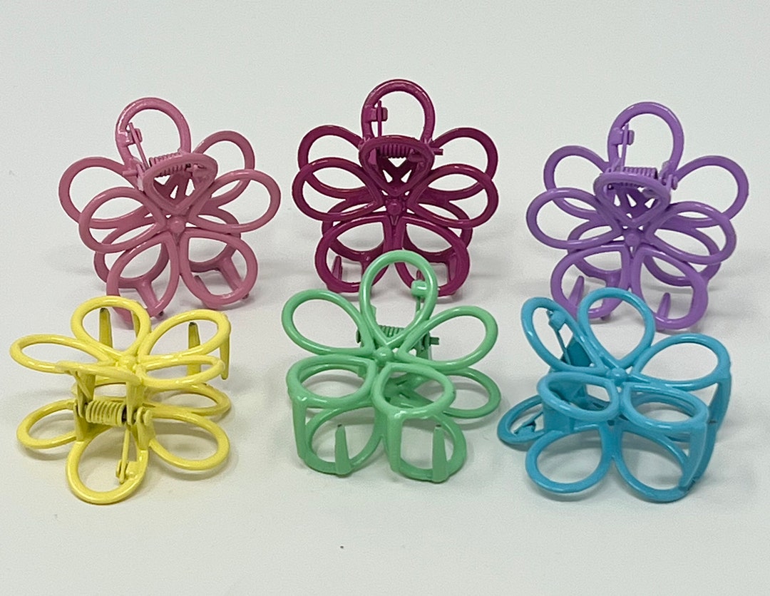 Colorful Small Hair Clip,trendy Cute Hallow Metal Hair Claws,flower ...
