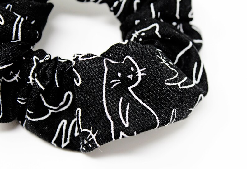Cat Print Hair Scrunchies Cotton Cat Lover Scrunchy Hair | Etsy