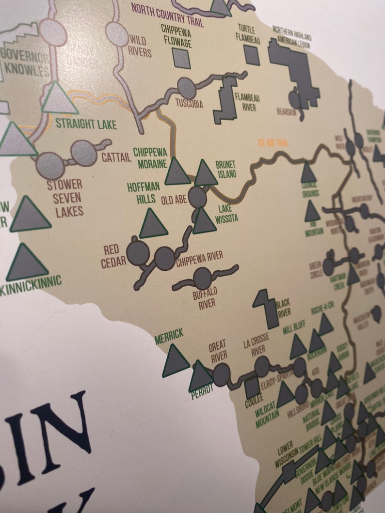 Wisconsin State Parks System Scratch off Bucket List 12x18 - Etsy