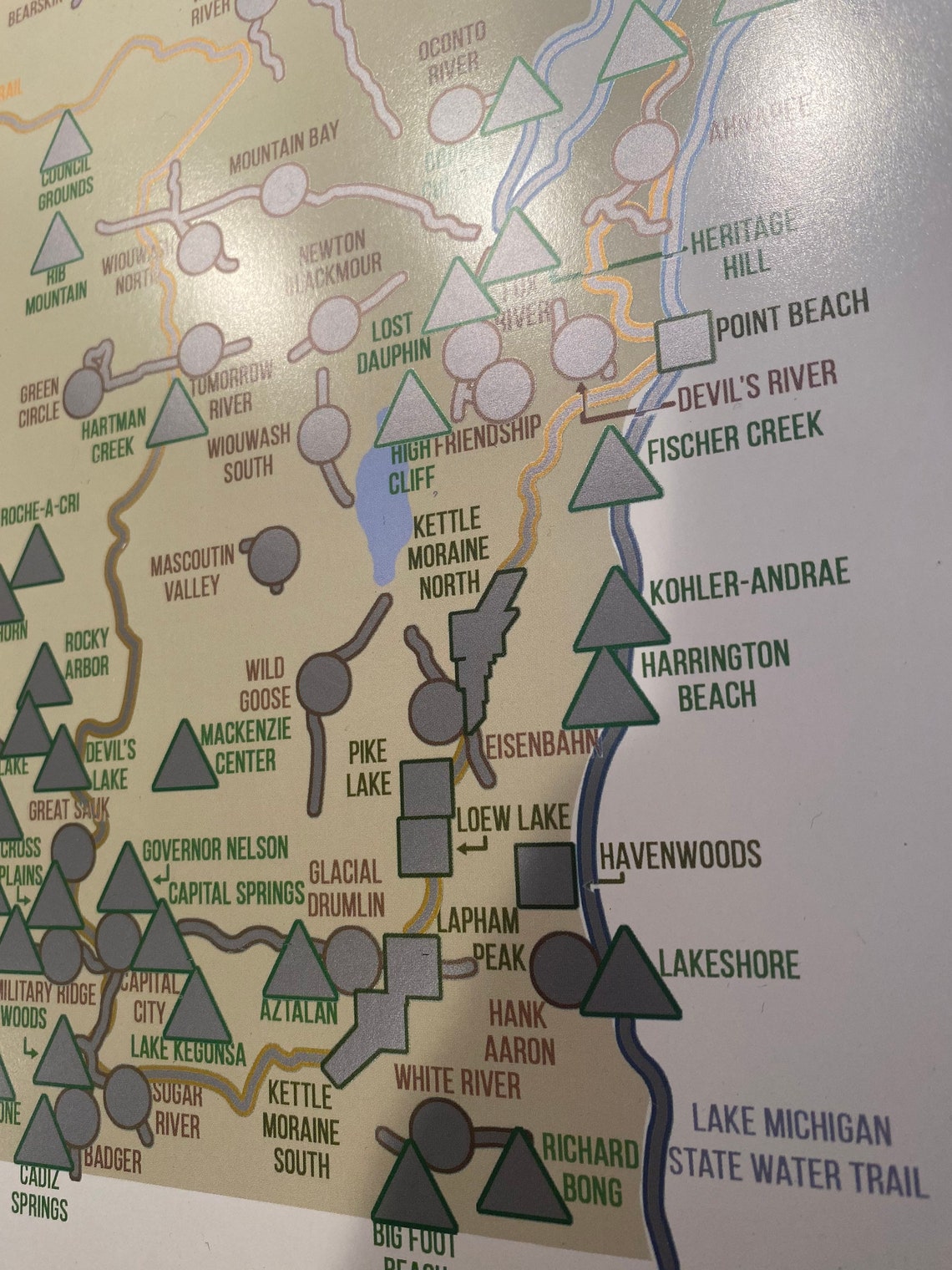 Wisconsin State Parks System Scratch off Bucket List 12x18 - Etsy