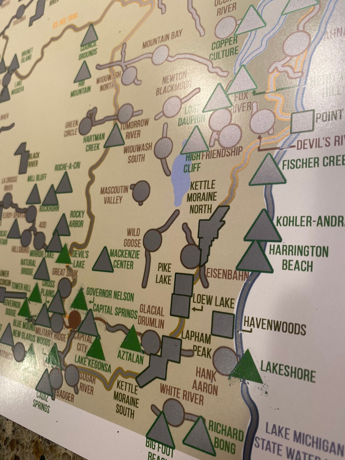 Wisconsin State Parks System Scratch off Bucket List 12x18 - Etsy