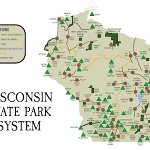 Wisconsin State Parks System Scratch off Bucket List 12x18 - Etsy