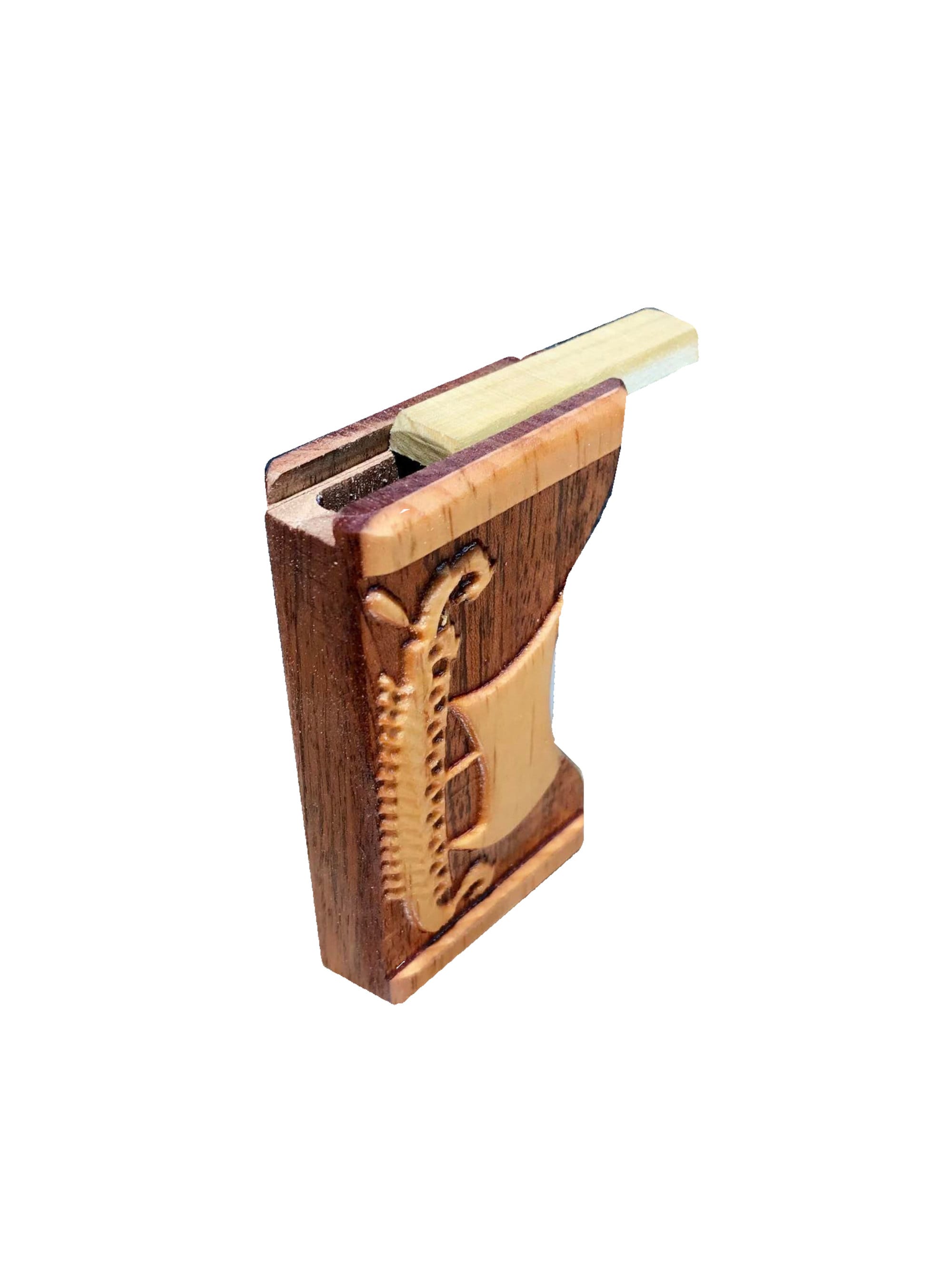 Carved Viking Ship Dugout Box Solid Mahogany and Maple Hardwood 3 Bat ...