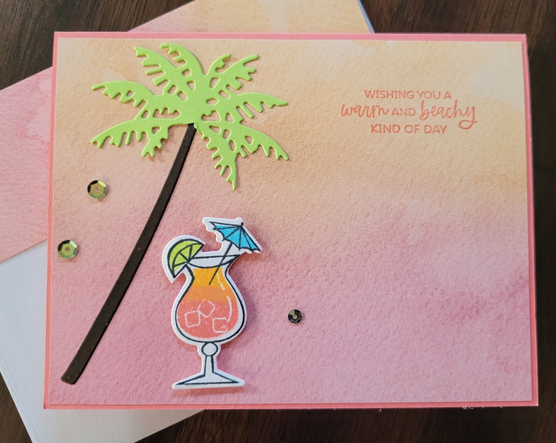 Handmade Beach Theme Birthday Greeting Card - Etsy