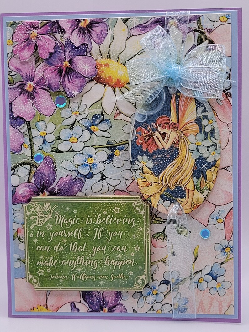 Handmade "fairy Themed" Set of 4 Blank Note Cards - Graphic 45 Fairy ...