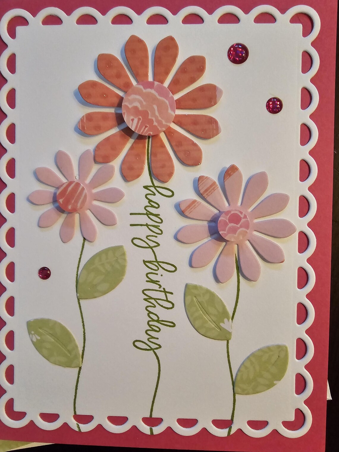 Floral, Happy Birthday Stem Handmade Birthday Greeting Card - Etsy