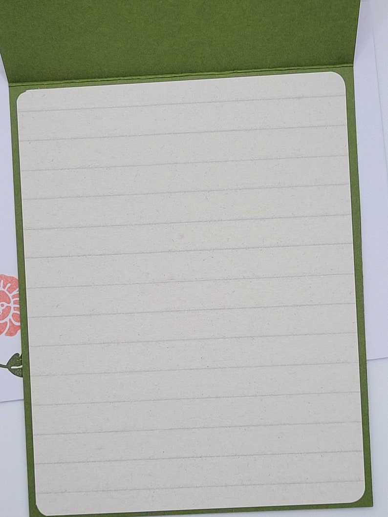 Handmade "hello" Blank Floral Design Note Card - Etsy