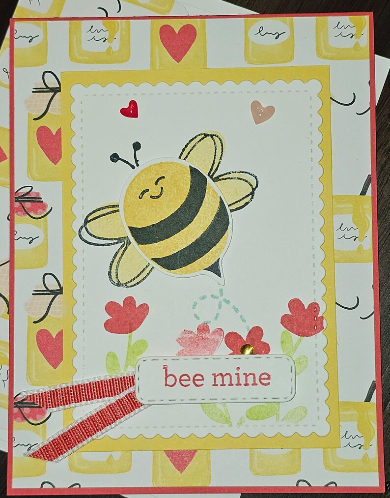 Handmade bee Mine Bumble Bee Valentine's Day Greeting Card - Etsy