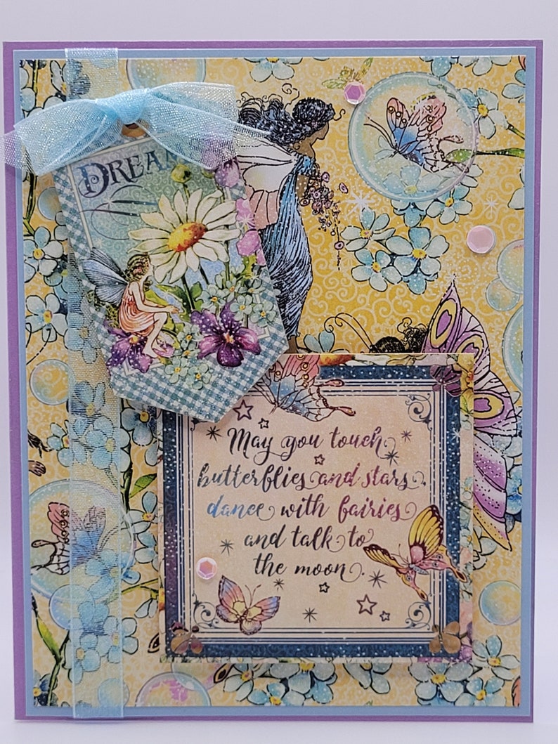 Handmade "fairy Themed" Set of 4 Blank Note Cards - Graphic 45 Fairy ...