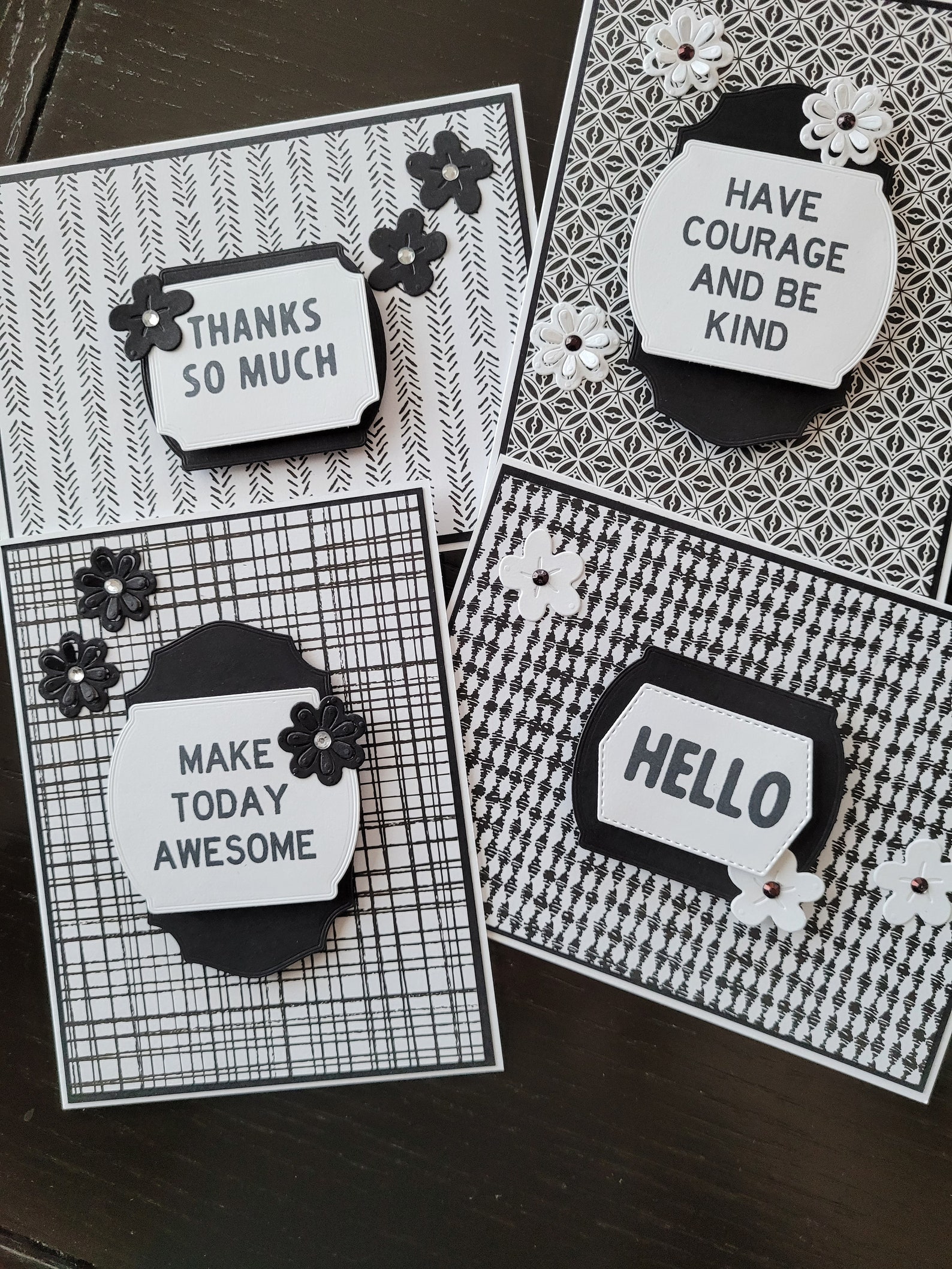 Handmade Black & White Notecards - Blank Inside, Set of 4 - Etsy