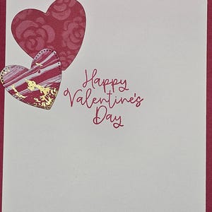 Pink and Gold Hearts - Handmade Valentines Day Greeting Card - Love You ...