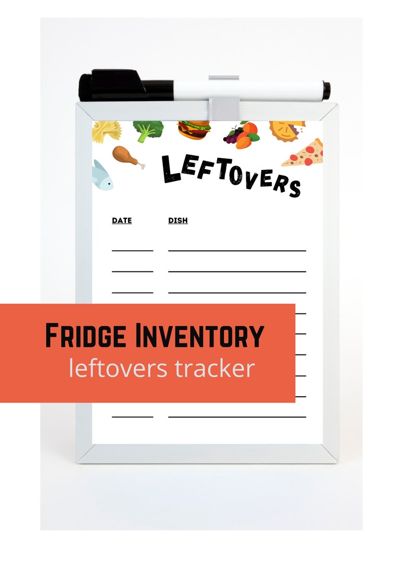 Food Leftovers Tracker Fridge Inventory Food Inventory - Etsy