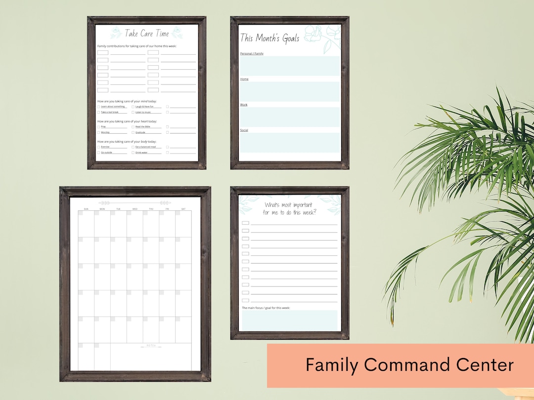 Family Command Center Printables Digital Command Center With - Etsy ...