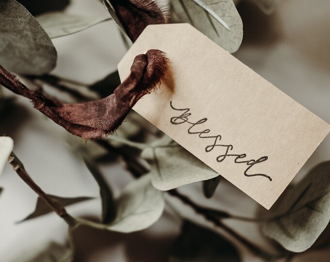 Hand Lettered Stamp | Blessed Stamp - Etsy