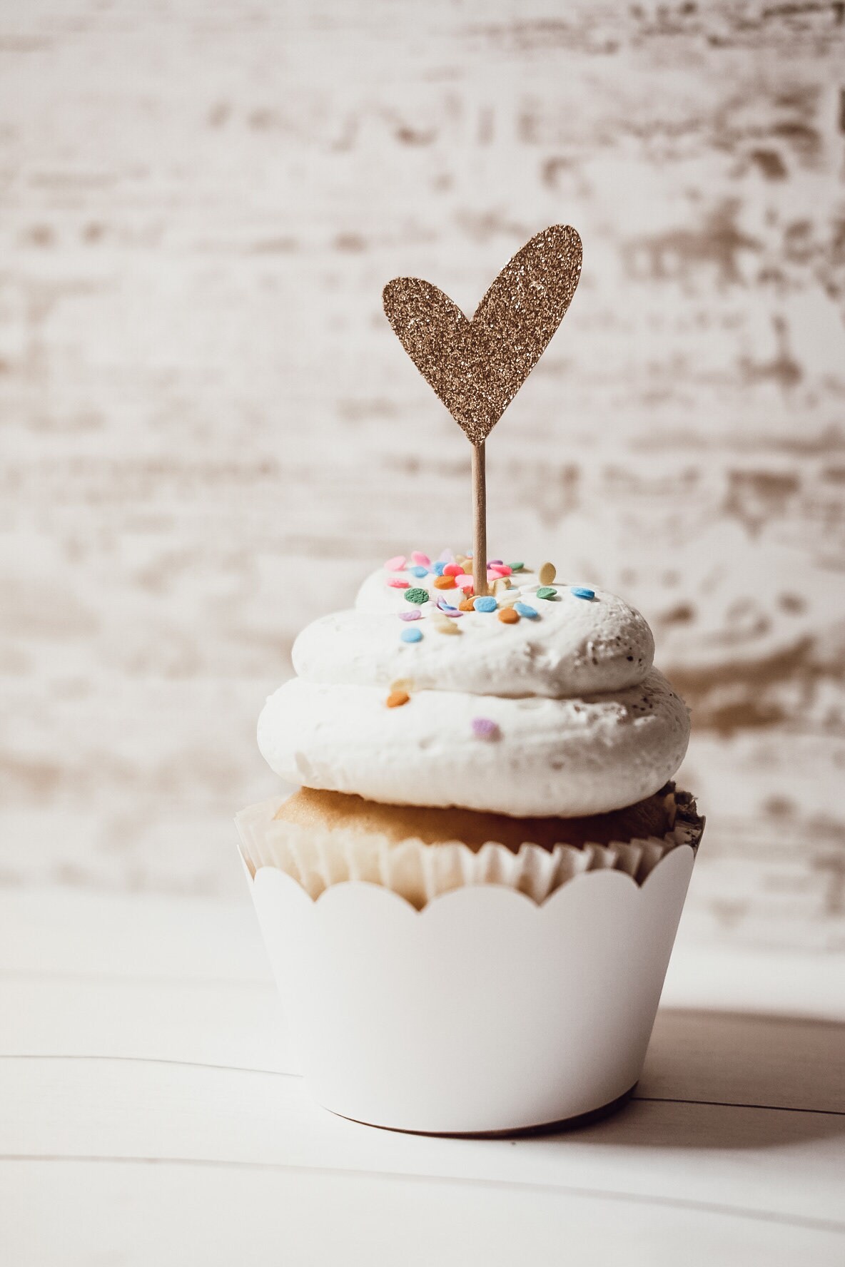 Heart Cupcake Toppers Cupcake Toppers Birthday Toppers Gold and Red ...