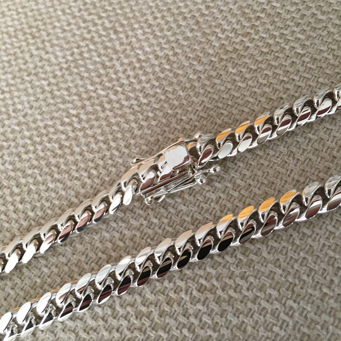 8mm16 Inch 999 Pure Solid Silver Hand Made Cuban Link Chain - Etsy