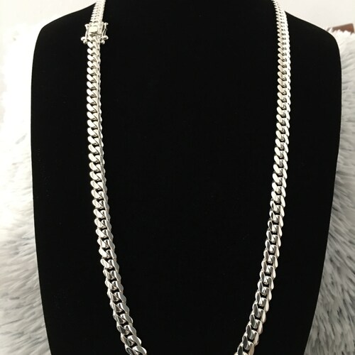 8mm16 Inch 999 Pure Solid Silver Hand Made Cuban Link Chain - Etsy