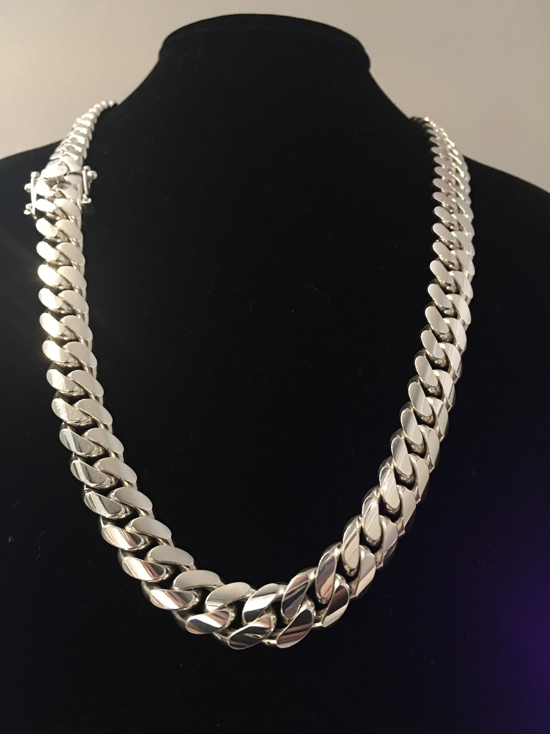 12mm,25 Inch,999 Pure Solid Silver Cuban Link Hand Made Necklace. - Etsy