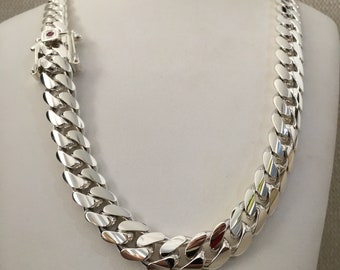 8mm,22 Inchs 999 Pure Solid Silver Hand Made Cuban Link Chain. - Etsy