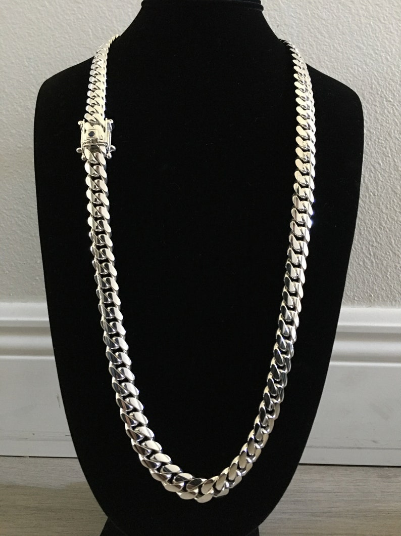 12mm,30 Inch, 999 Pure Silver Hand Made Cuban Link Chain, With Real ...
