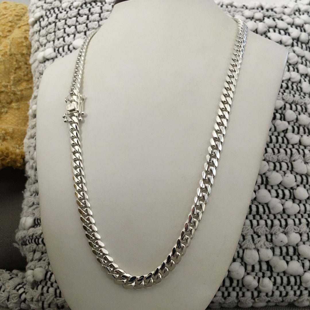 8mm,25 Inches 999 Pure Solid Silver Hand Made Cuban Link Chain - Etsy
