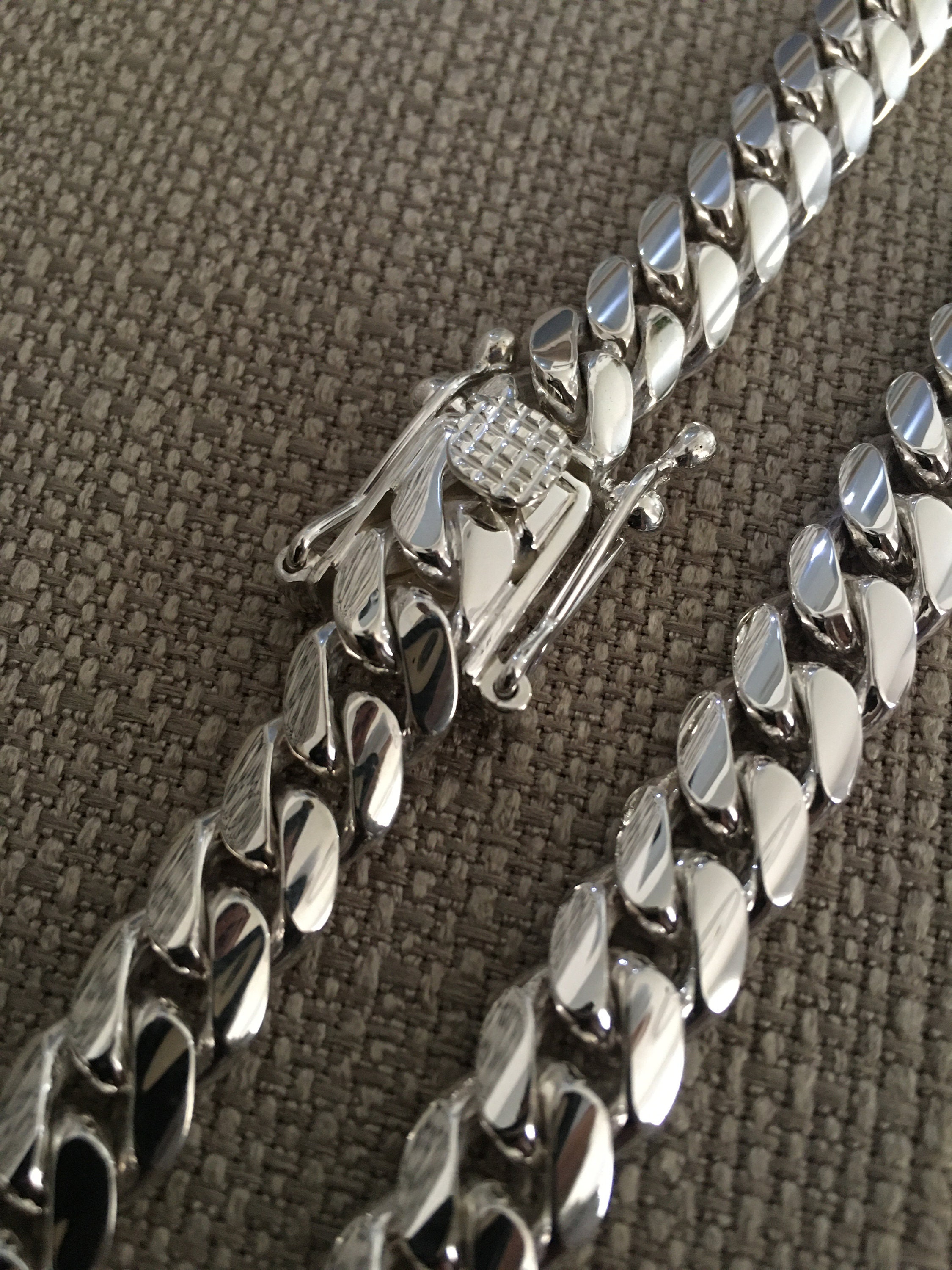 10mm 999 pure solid silver hand made cuban link chain 24in | Etsy
