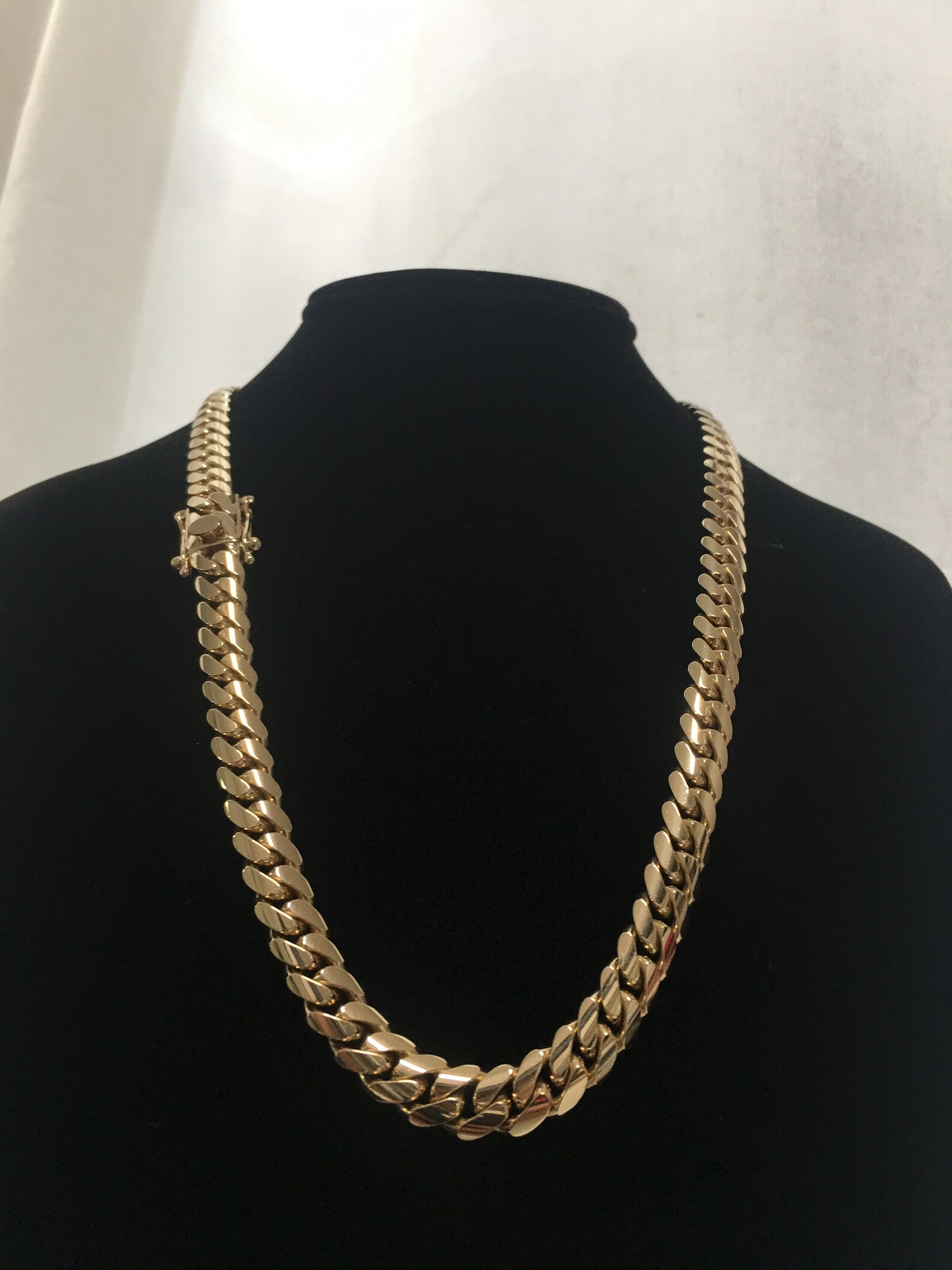 9.5mm Hand Made Cuban Link 14k Solid Gold Necklace 23in 151gm PENDENT ...