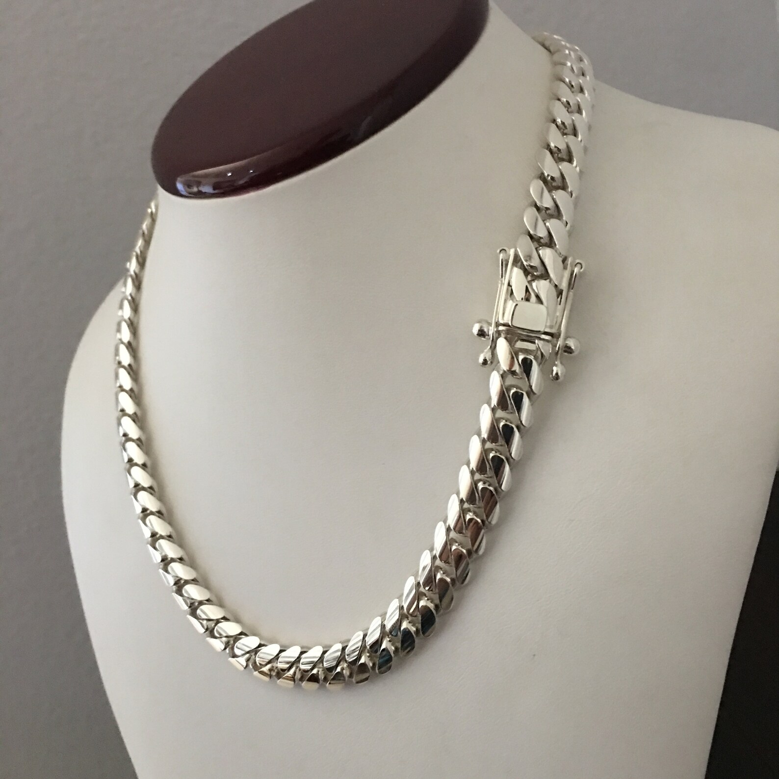 10mm hand made cuban link 999 pure solid silver 18 inch | Etsy