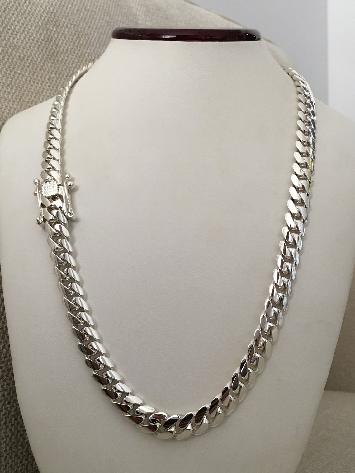 9mm 999 Pure Solid Silver Hand Made Cuban Link Chain 24in - Etsy