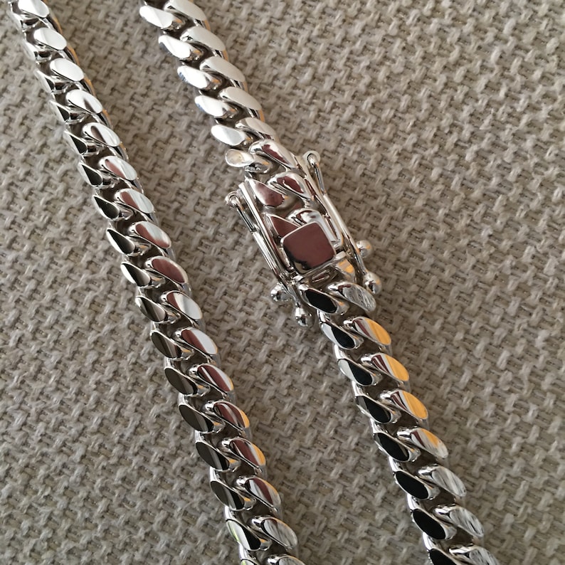 8mm16 Inch 999 Pure Solid Silver Hand Made Cuban Link Chain - Etsy