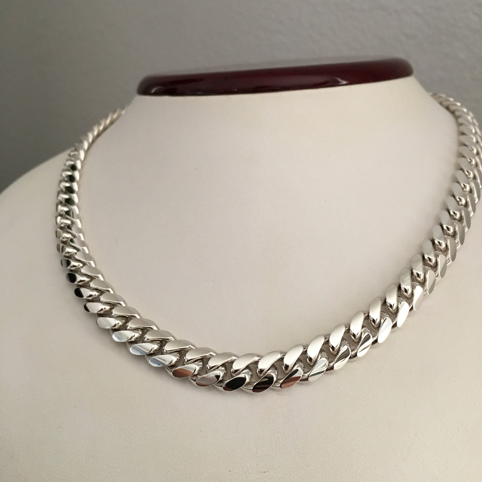 8mm16 Inch 999 Pure Solid Silver Hand Made Cuban Link Chain | Etsy