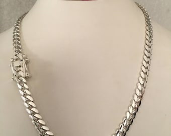 9mm 999 Pure Solid Silver Hand Made Cuban Link Chain 20inch - Etsy