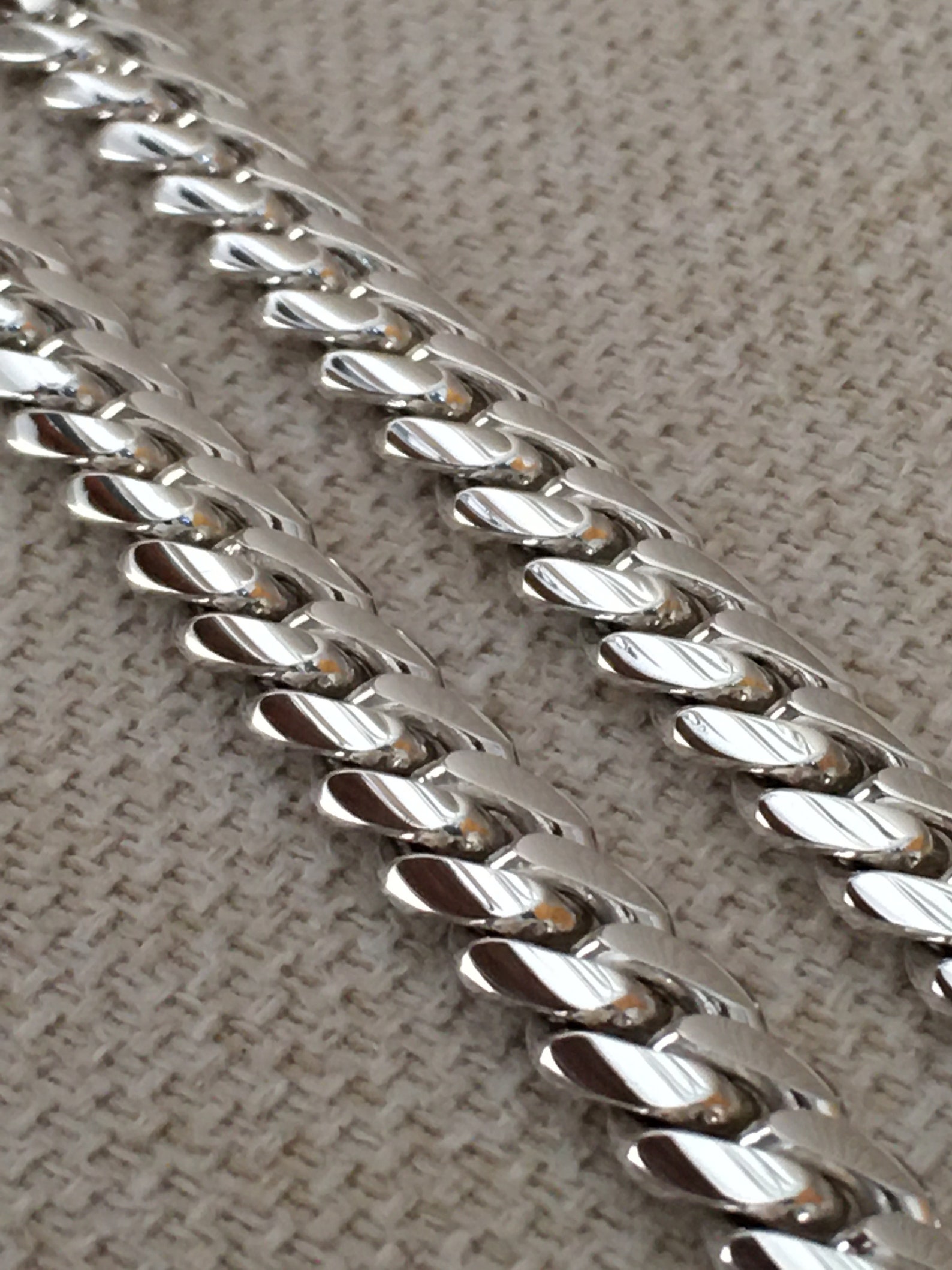 9mm 999 pure solid silver hand made cuban link chain 23in | Etsy