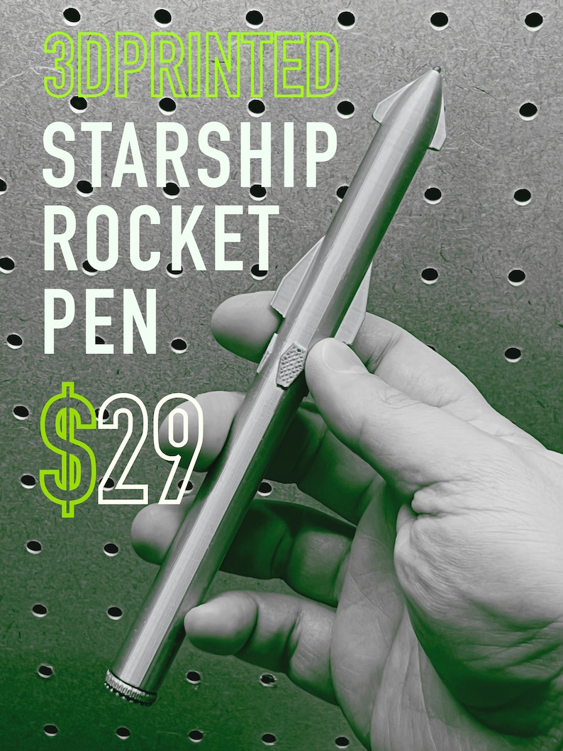 3D Printed Spacex Starship Rocket Pen: Space Nerd Gift - Etsy