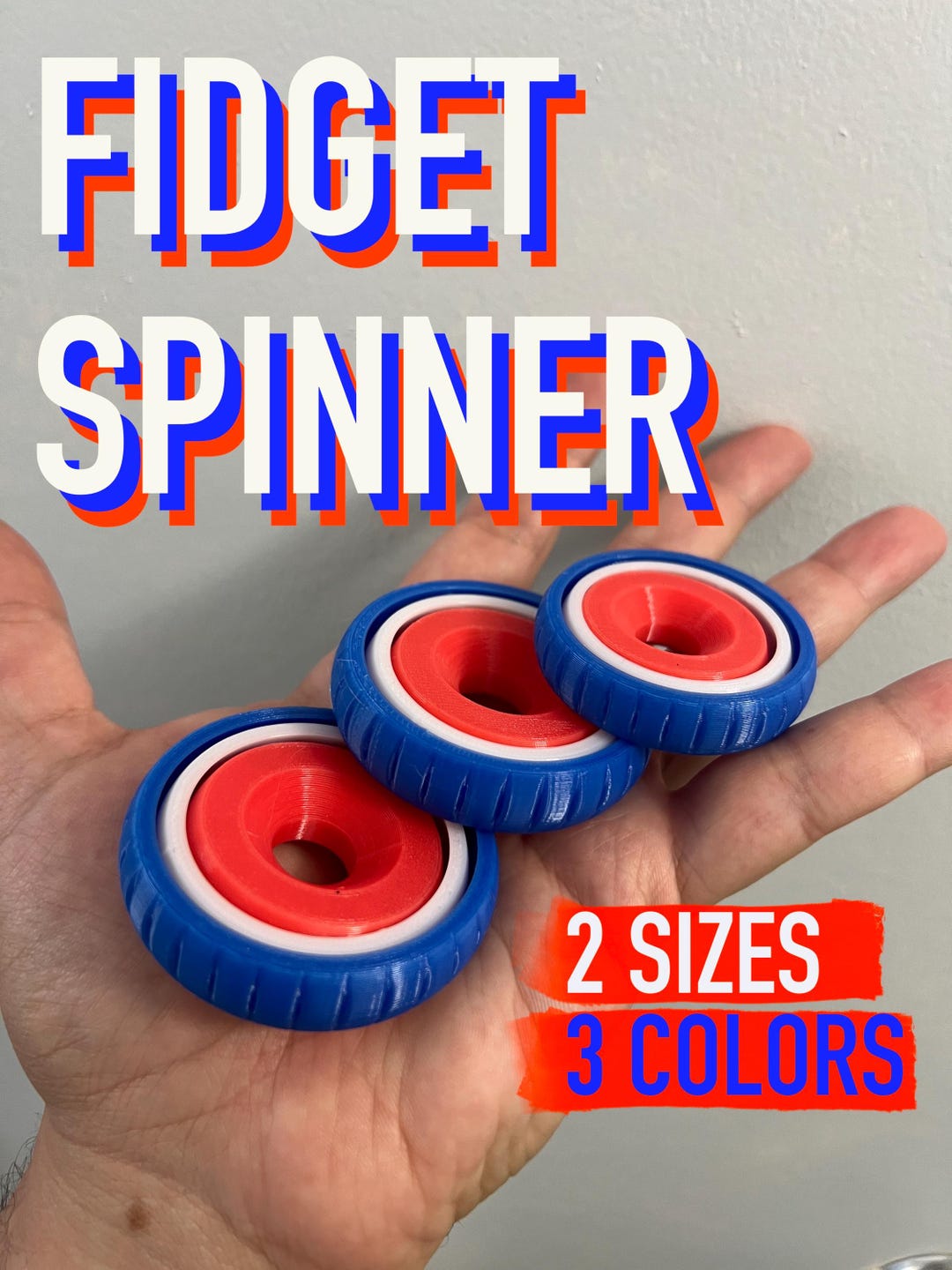 3D Printed Fidget Spinner Toy for ADHD, Stress, and Anxiety | Tricolor ...