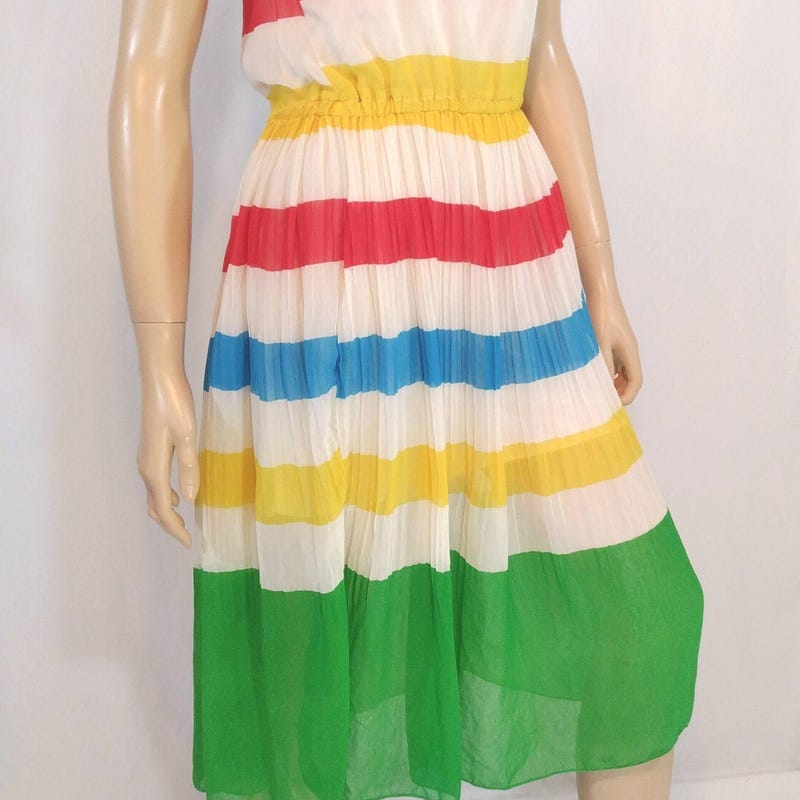 Rainbow Stripe Dress - Etsy