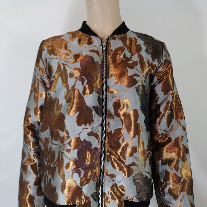 Metallic Bomber Jacket - Etsy