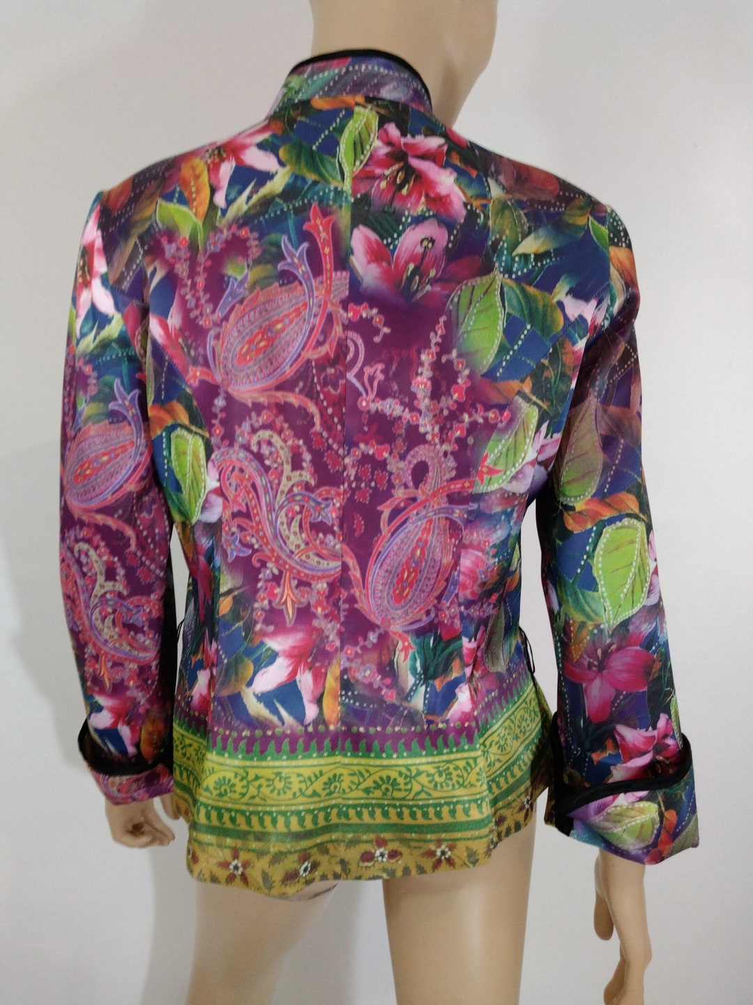 Women's Colorful Jacket FABULOUS Colorful Exotic Floral Abstract Print ...