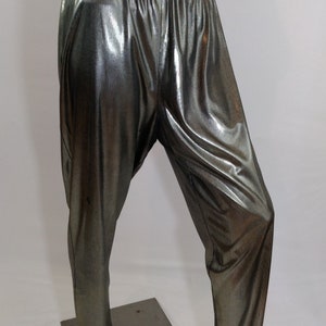 70's Disco Pants Women's Silver Black Silky Drapy - Etsy