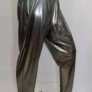 70's Disco Pants Women's Silver Black Silky Drapy - Etsy