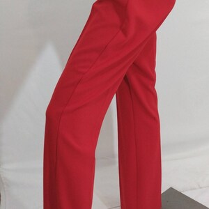 Red Pants Women's Red Sailor Style High Waist Royal Gold Buttons ...