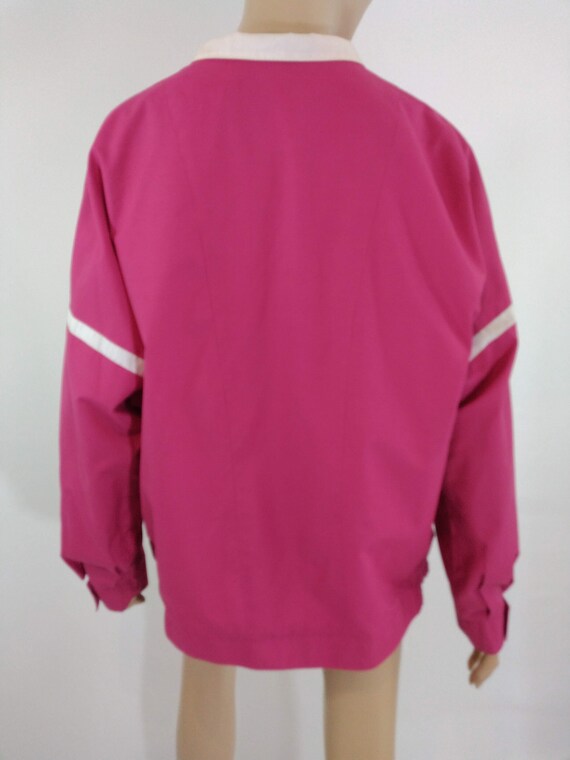 80's Pink Jacket Women's White Trim Triangle Snaps Lo… - Gem