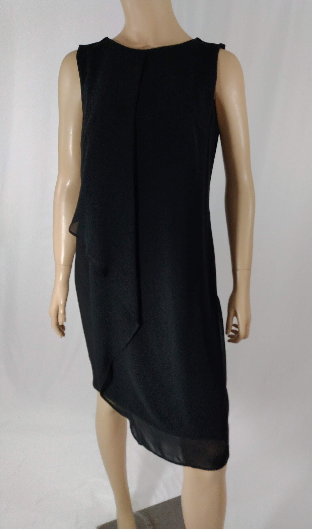 Black Sleeveless Dress, Semi Sheer Layers, Size 6 - Etsy