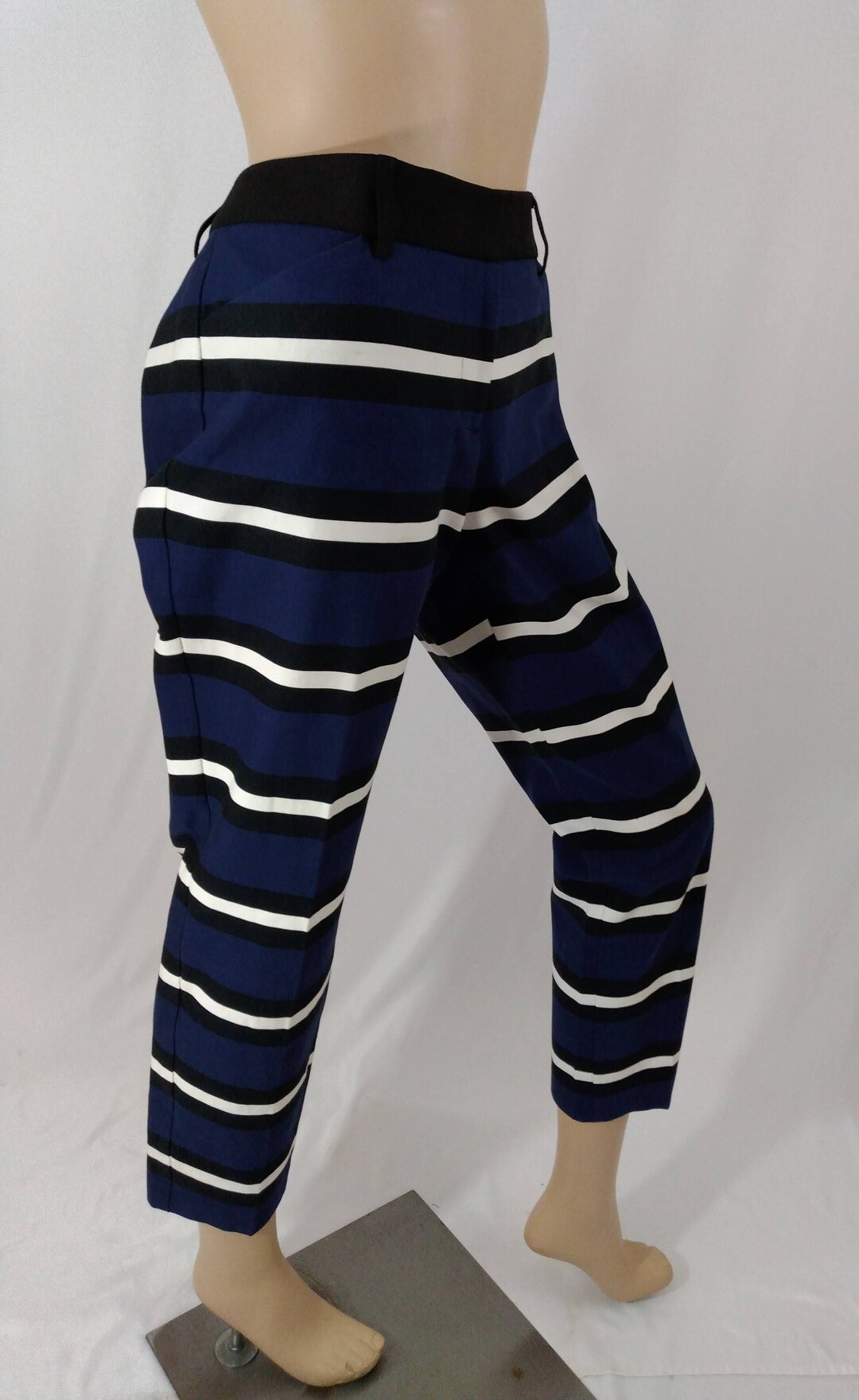 Vintage EXPRESS Editor Pants, Blue Black White Stripes, Size 8 - Etsy