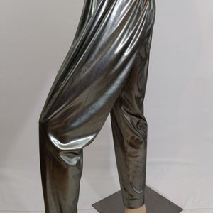 70's Disco Pants Women's Silver Black Silky Drapy - Etsy