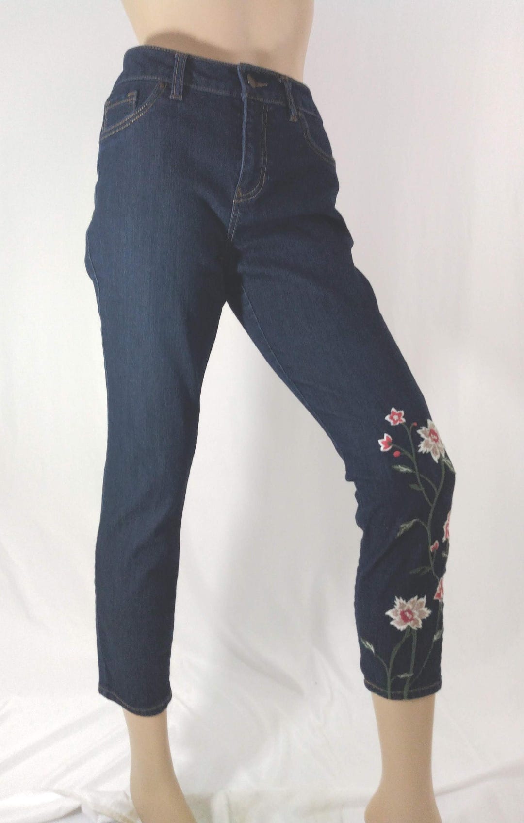 Cottage Core Jeans Women's Denim Pants Dark Cotton Denim Stretchy ...