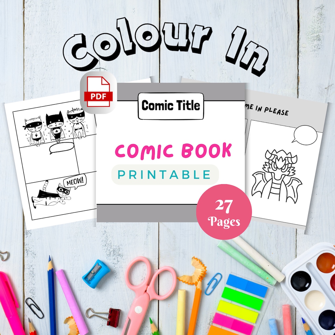 Comic Colour in Books, Digital Download, Kids Activities, PDF, - Etsy