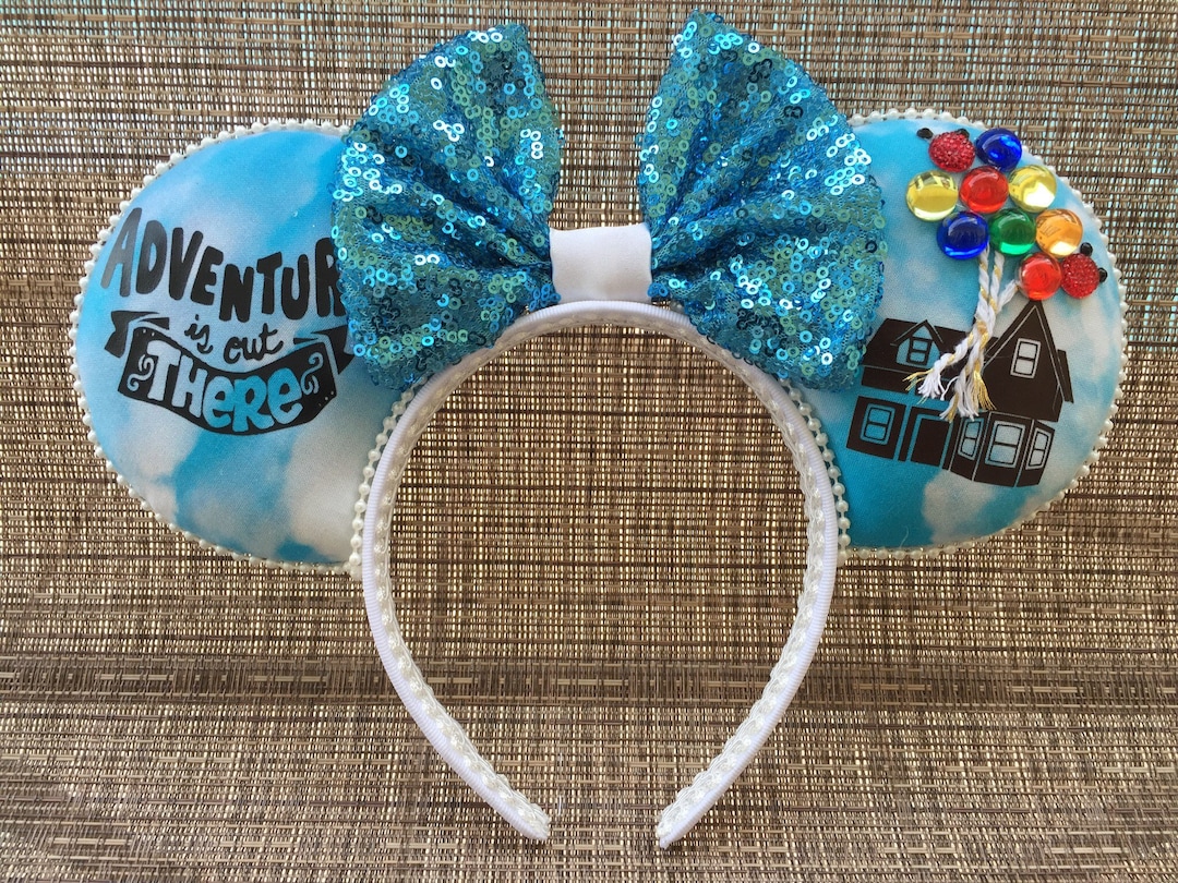 Up Mouse Ears: Rhinestone Sequin Bow, Adventure Theme Park Headband - Etsy