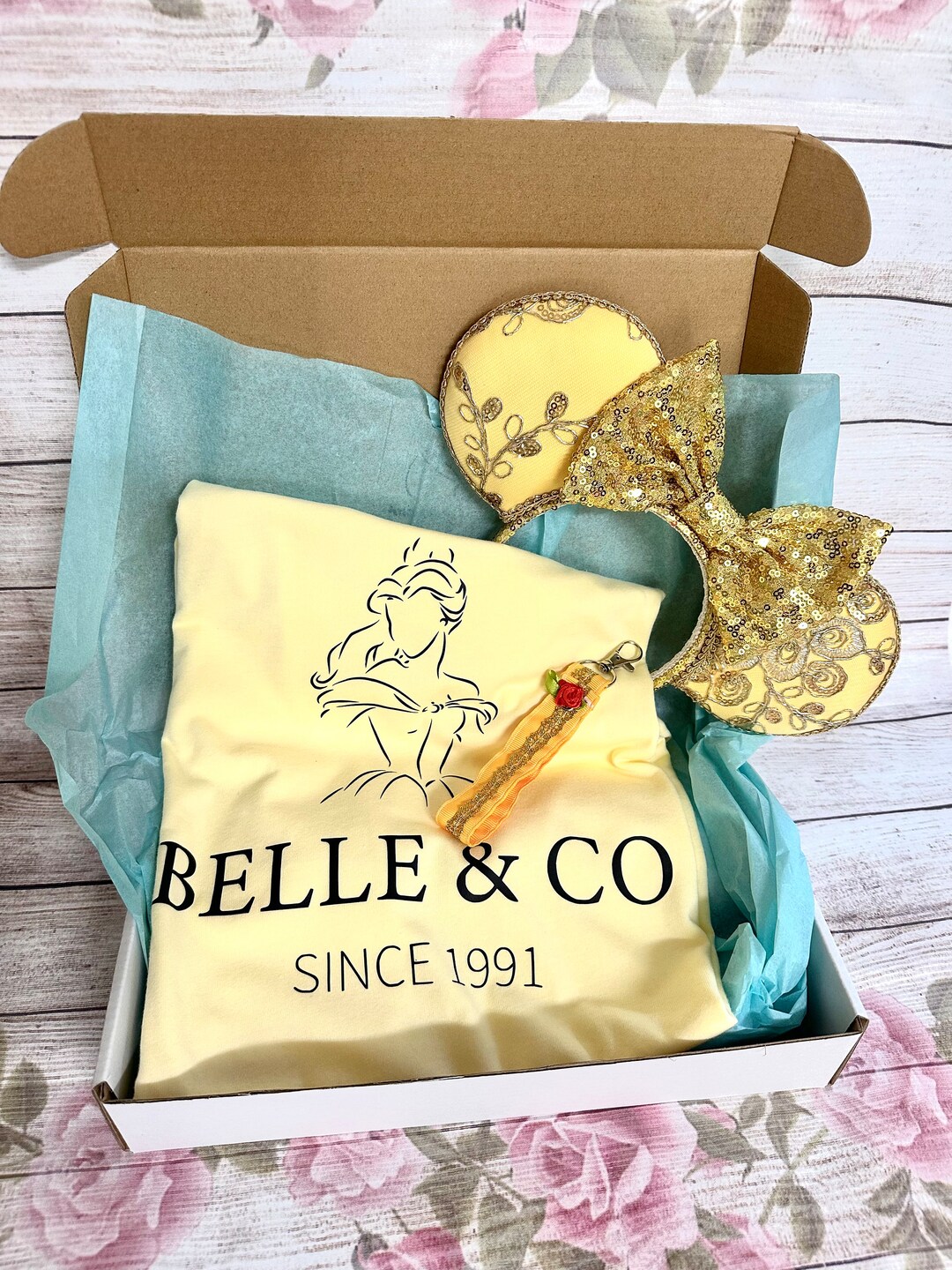 Disney Gift Box-belle Mouse Ears, Christmas Gift Box - Princess ...